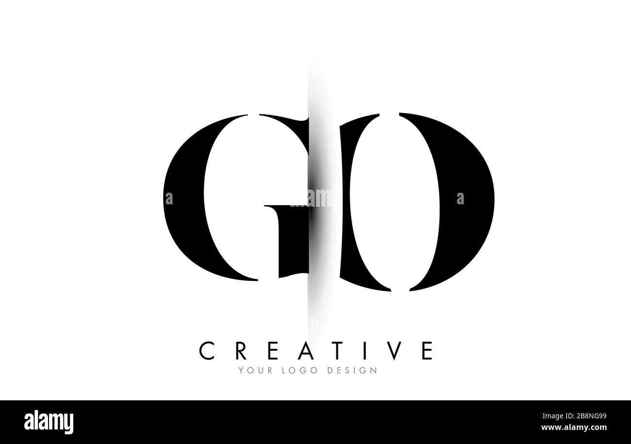 GO G O Letter Logo Design with Creative Shadow Cut Vector Illustration ...