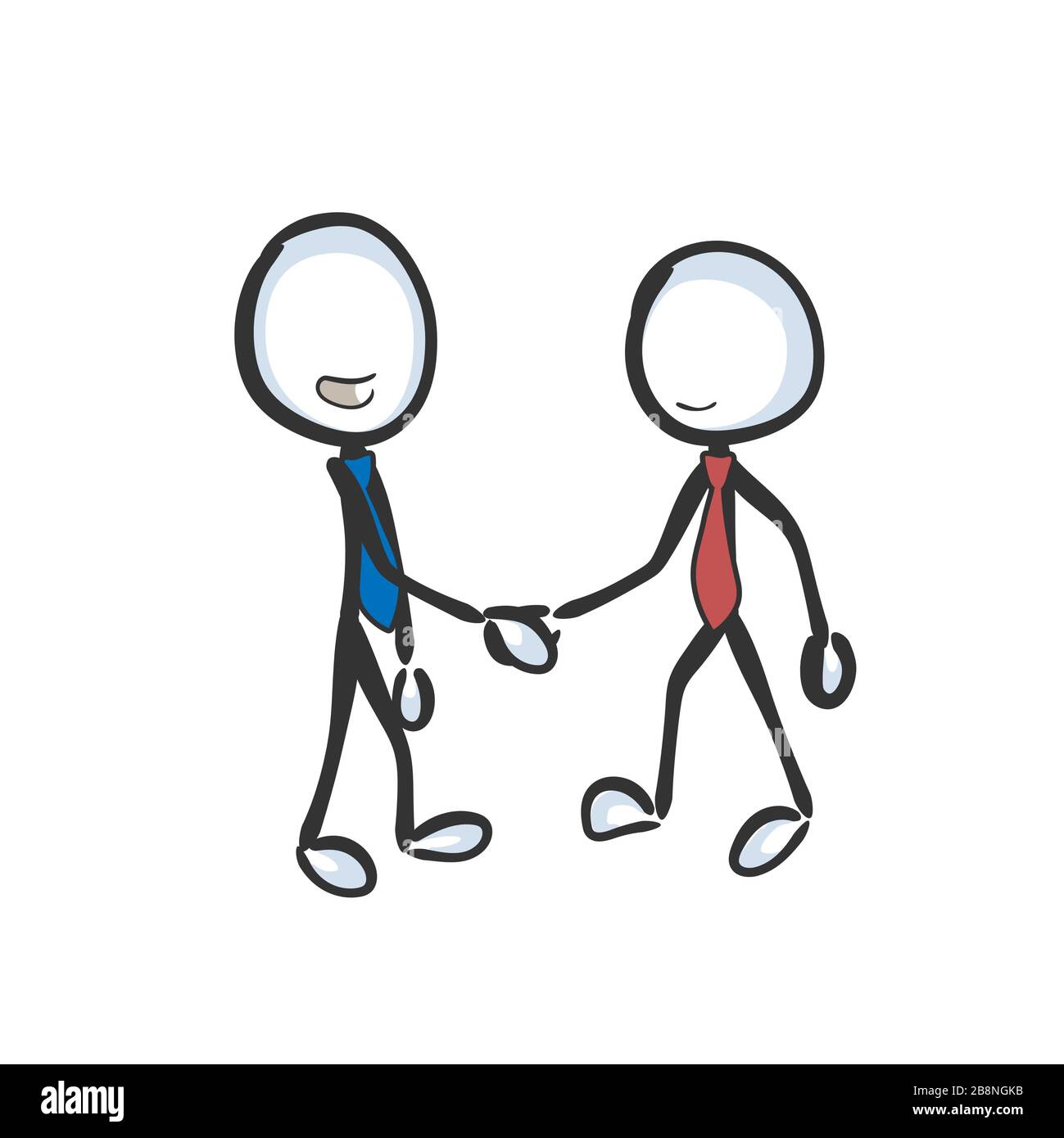 Business Stick Figures Shaking Hands