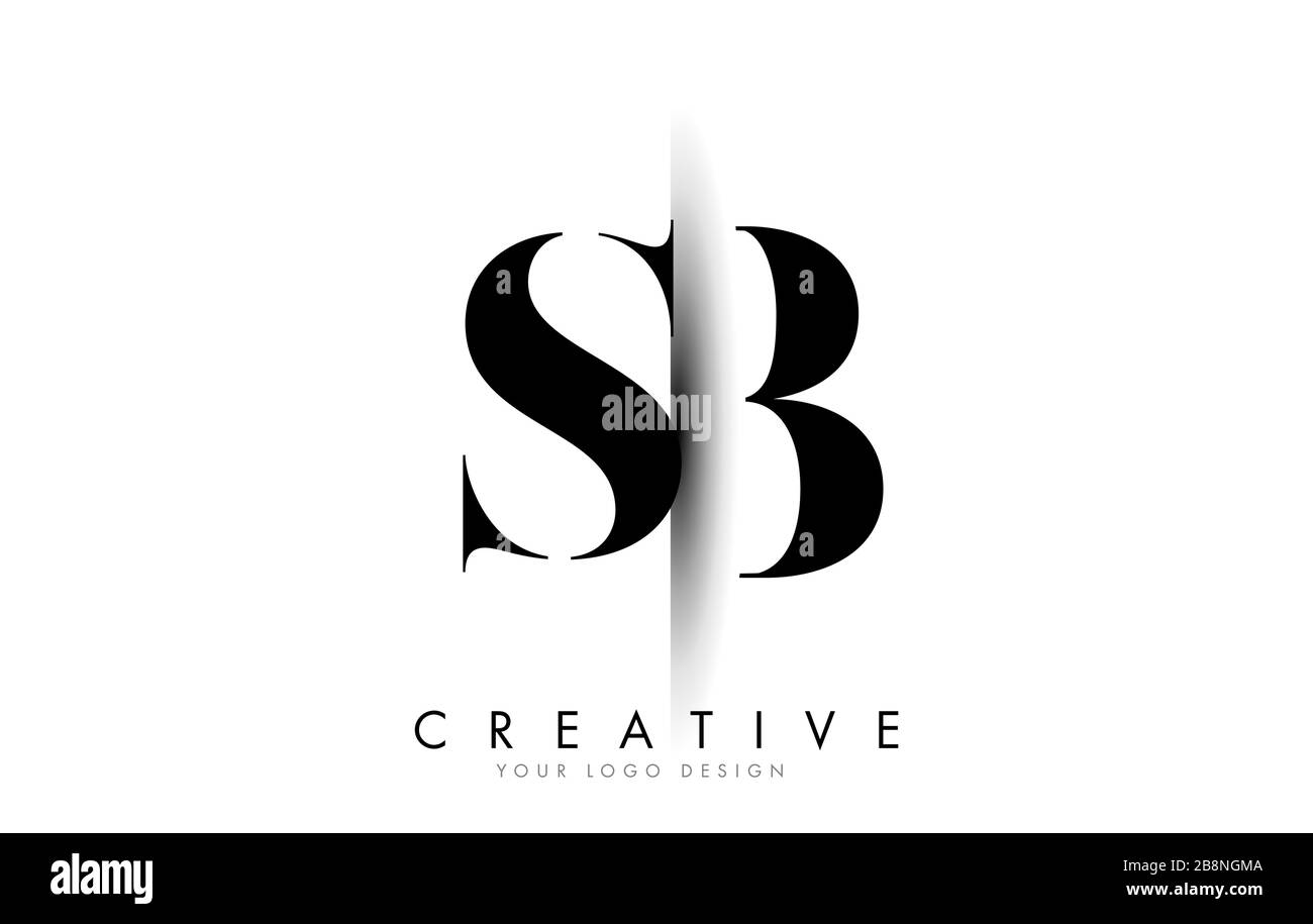 SB S B Letter Logo Design with Creative Shadow Cut Vector Illustration ...