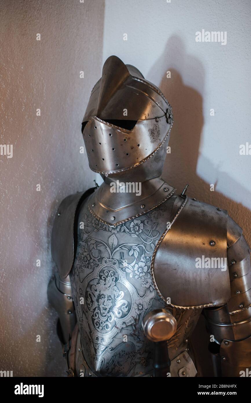 A soldier in armor in a museum Stock Photo - Alamy
