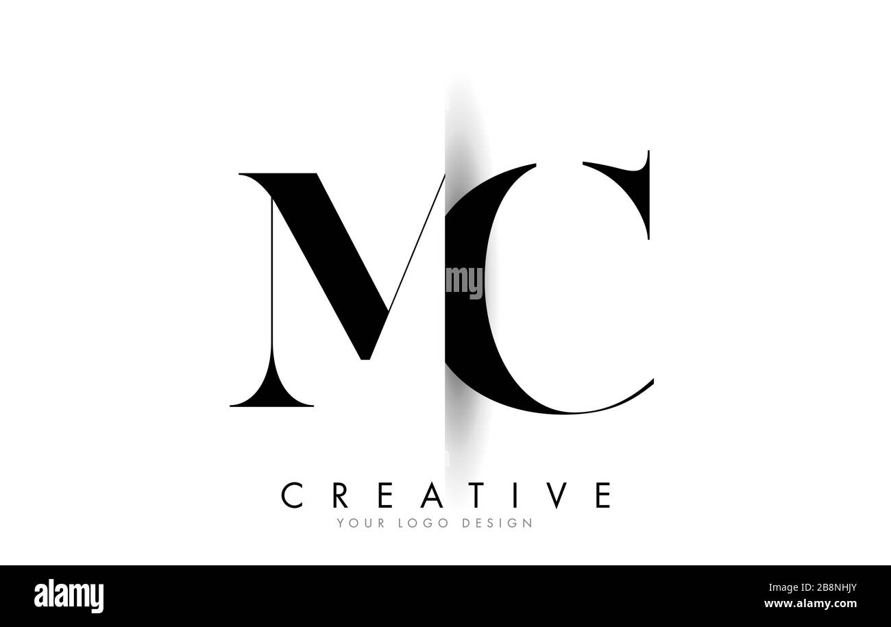 MC M C Letter Logo Design with Creative Shadow Cut Vector Illustration ...
