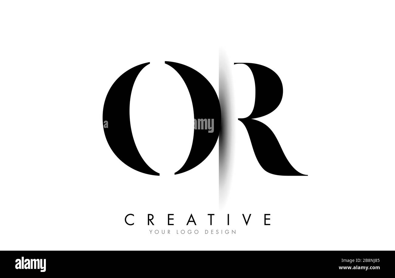 OR O R Letter Logo Design with Creative Shadow Cut Vector Illustration ...
