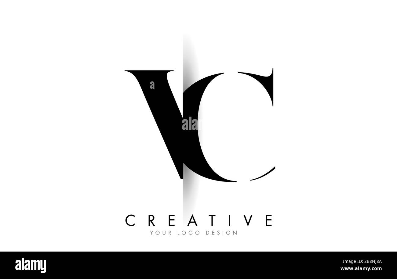 VC V C Letter Logo Design with Creative Shadow Cut Vector Illustration ...