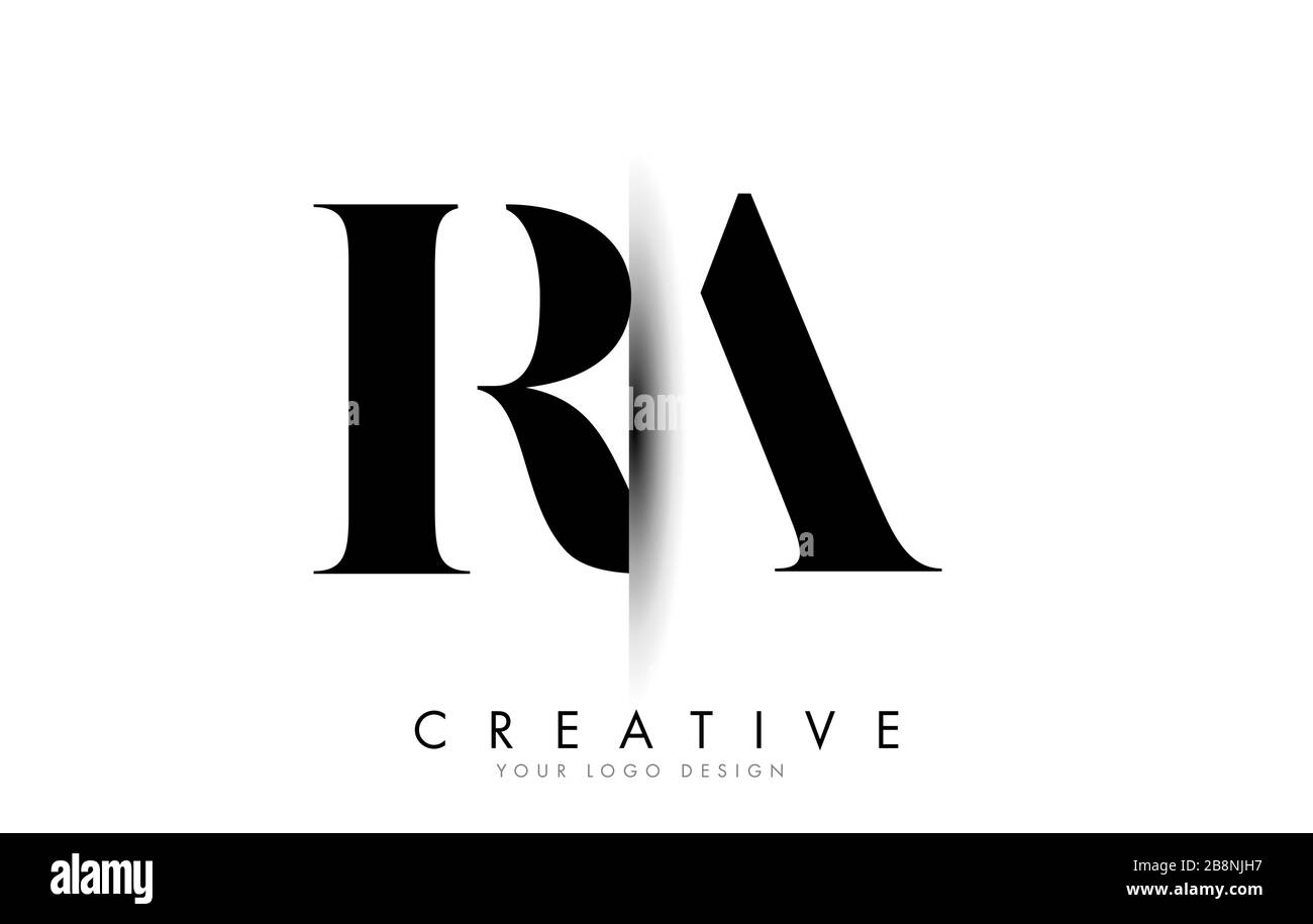 RA R A Letter Logo Design with Creative Shadow Cut Vector Illustration ...