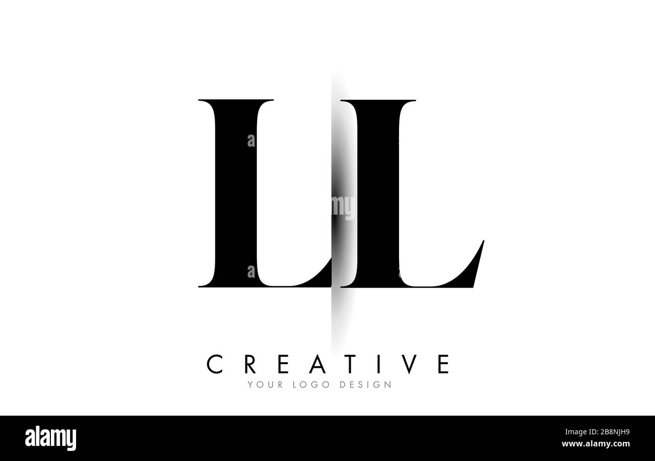 LL L Letter Logo Design with Creative Shadow Cut Vector Illustration ...