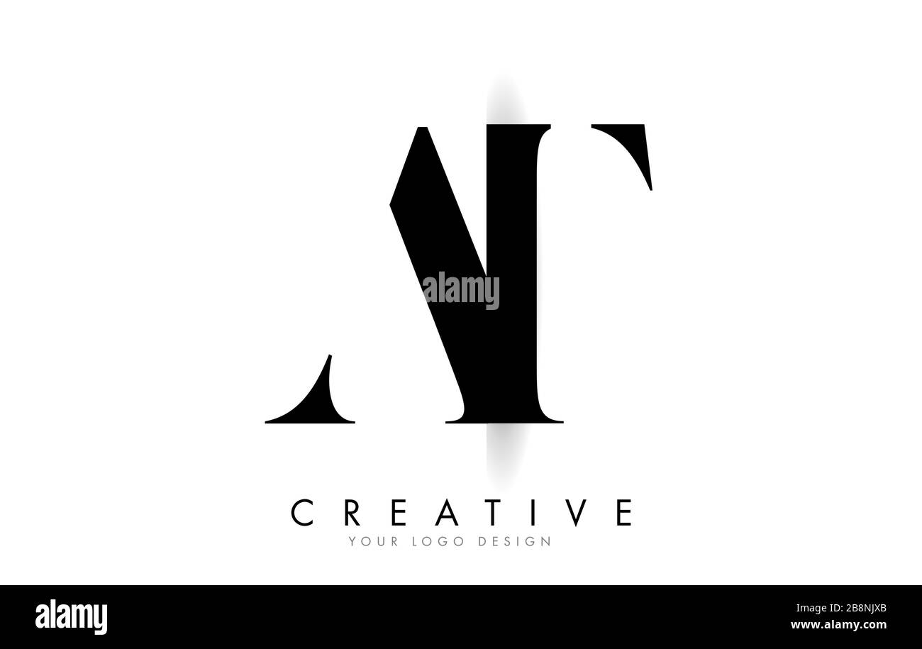 AT A T Letter Logo Design with Creative Shadow Cut Vector Illustration ...