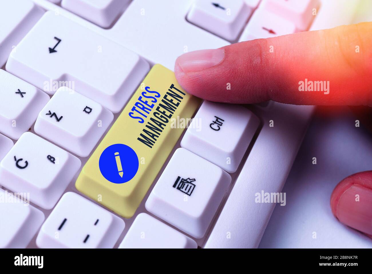 Writing note showing Stress Management. Business concept for method of ...