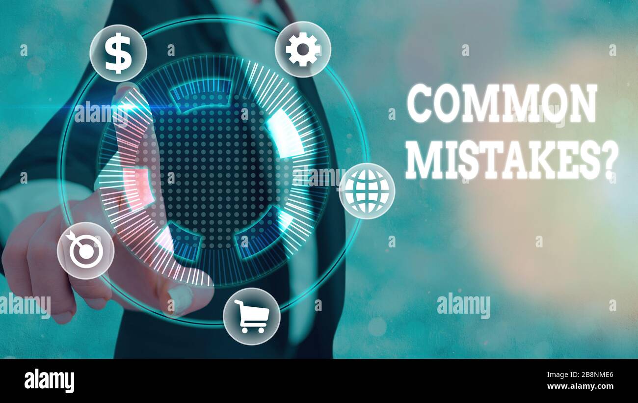 Writing note showing Common Mistakes Question. Business concept for ...