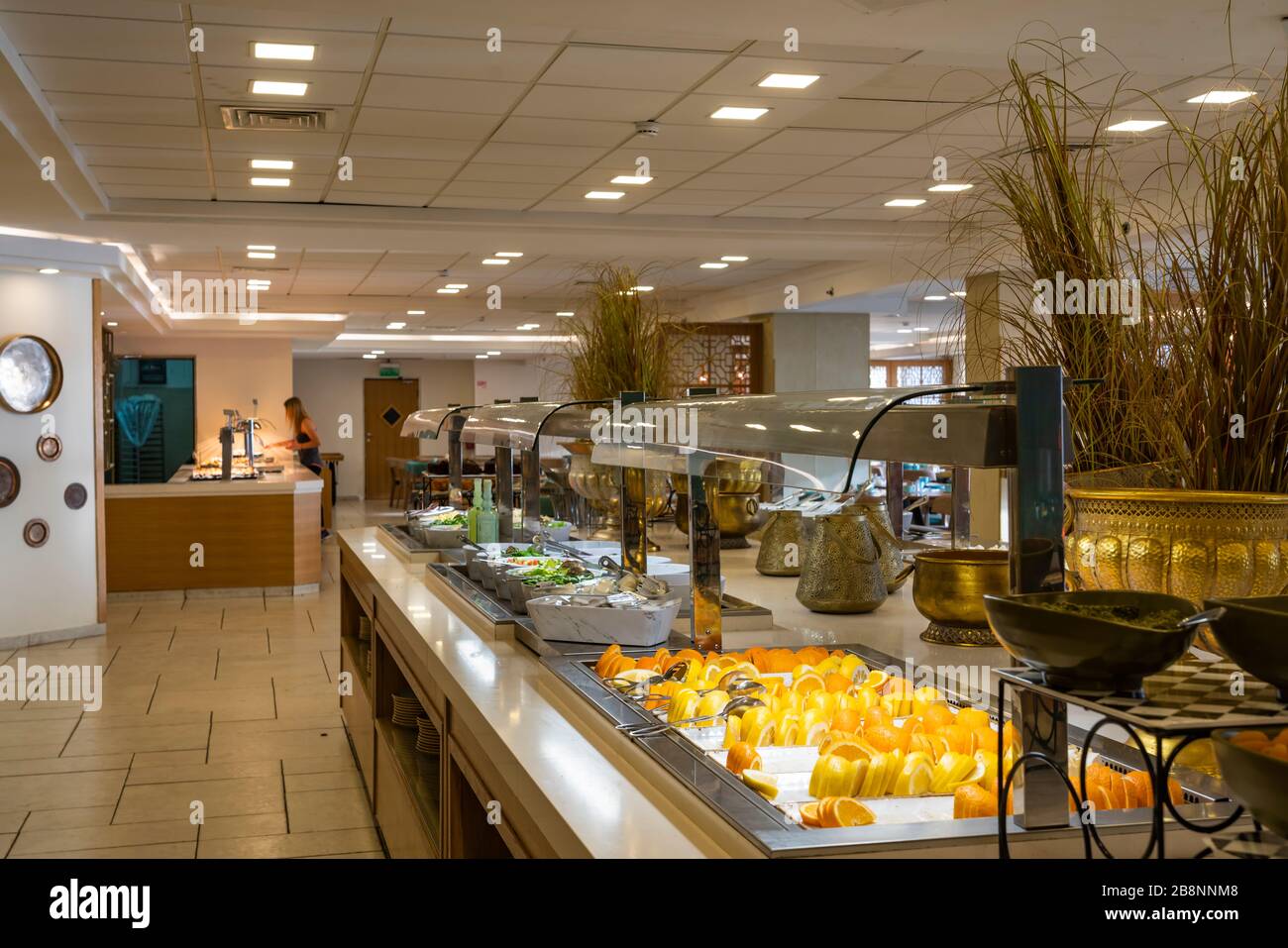 The buffet restaurant at the Oasis Dead Sea Hotel in Ein Bokek, Israel, Middle East Stock Photo ...