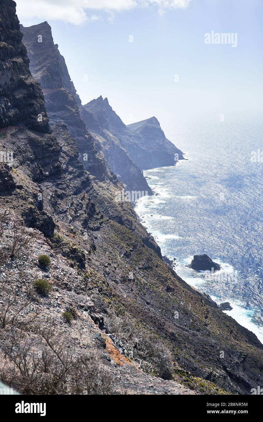 Beautiful view of atlantic coast cliff at canary island Stock Photo - Alamy