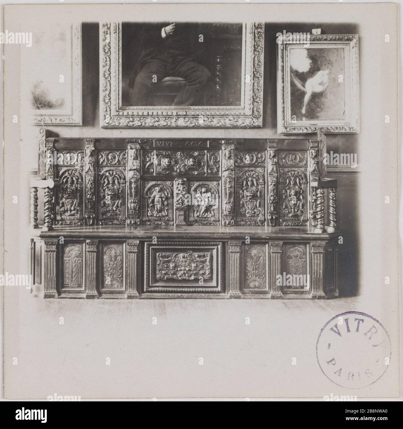 Victor Hugo House, first floor, dining paintings: bench Juliette Drouet ...