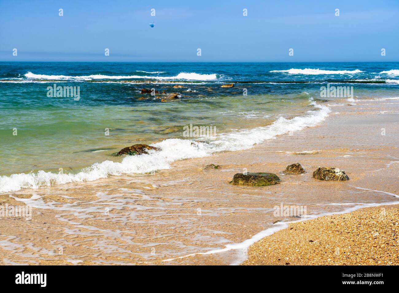 The Mediterranean Coast at Caesarea, Israel, Middle East Stock Photo ...