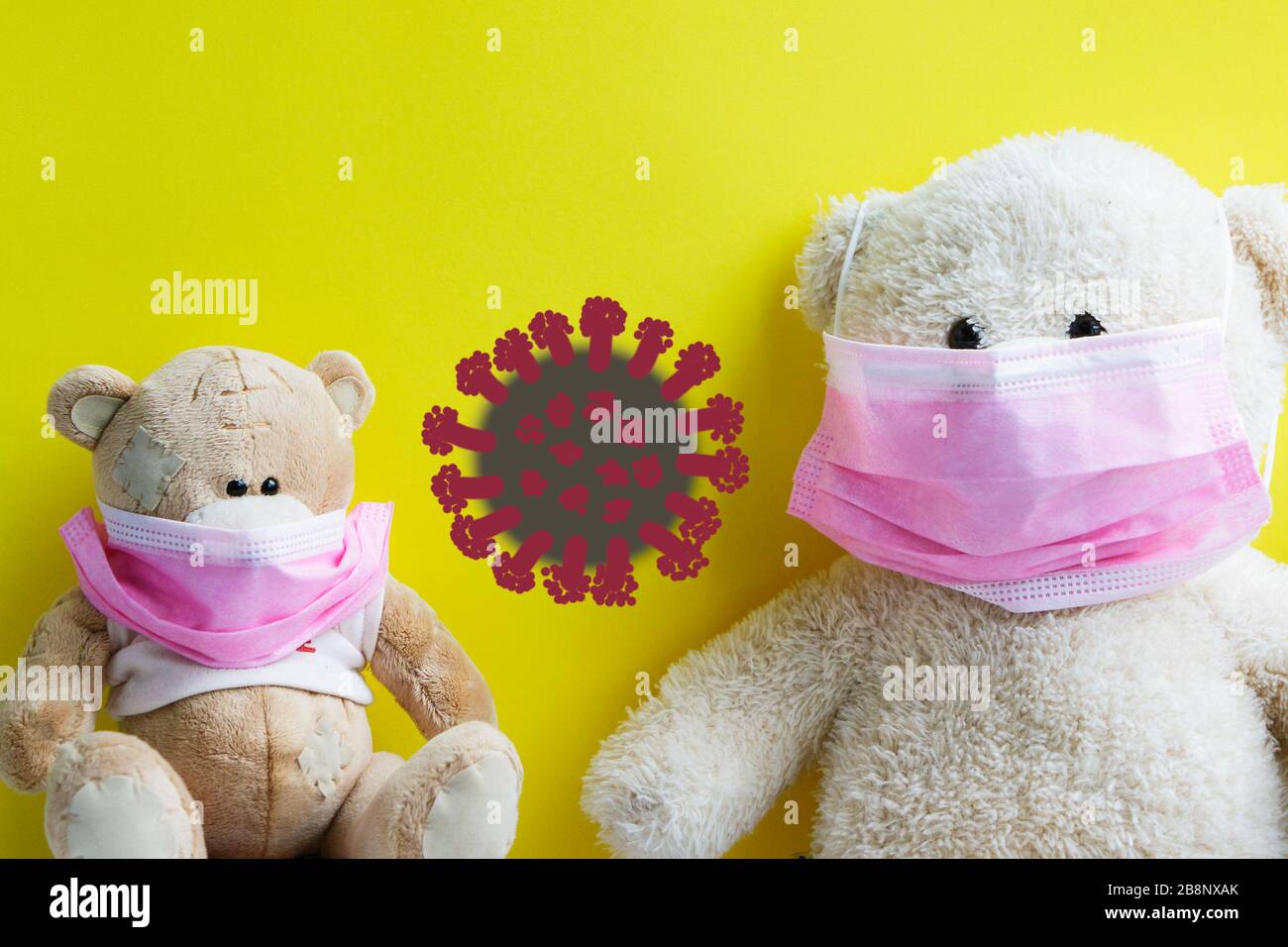 Teddy bear in protection masks hi-res stock photography and images - Alamy