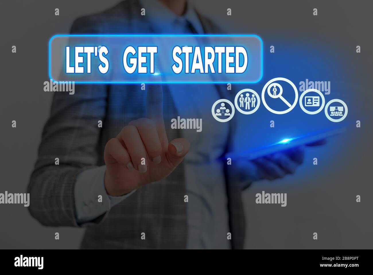 Conceptual hand writing showing Lets Is Get Started. Concept meaning to ...