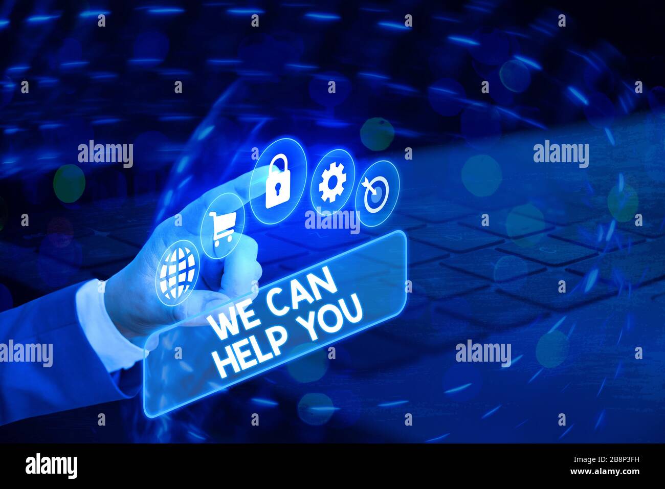 Conceptual hand writing showing We Can Help You. Concept meaning ...