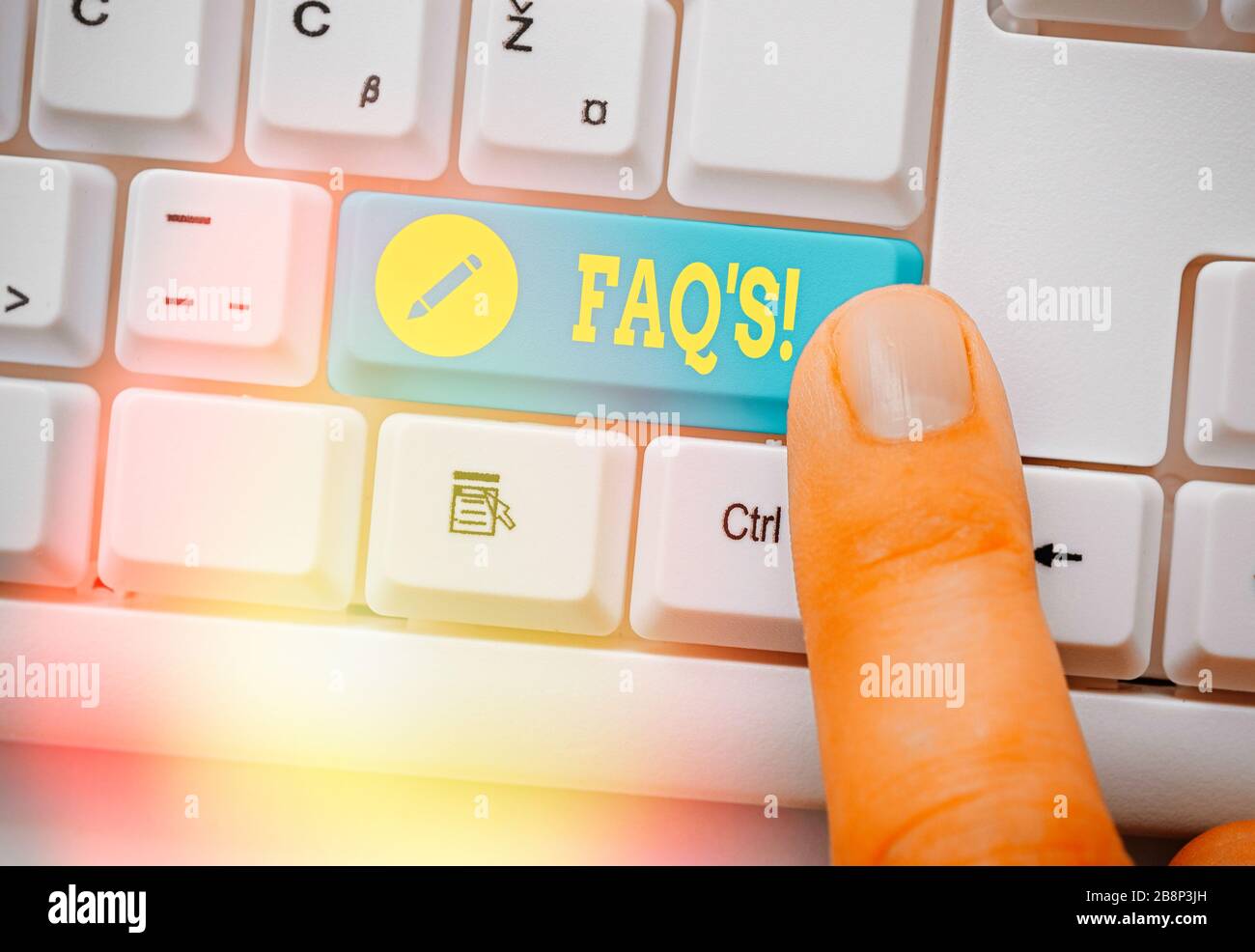 Conceptual hand writing showing Faq. Concept meaning a list of ...