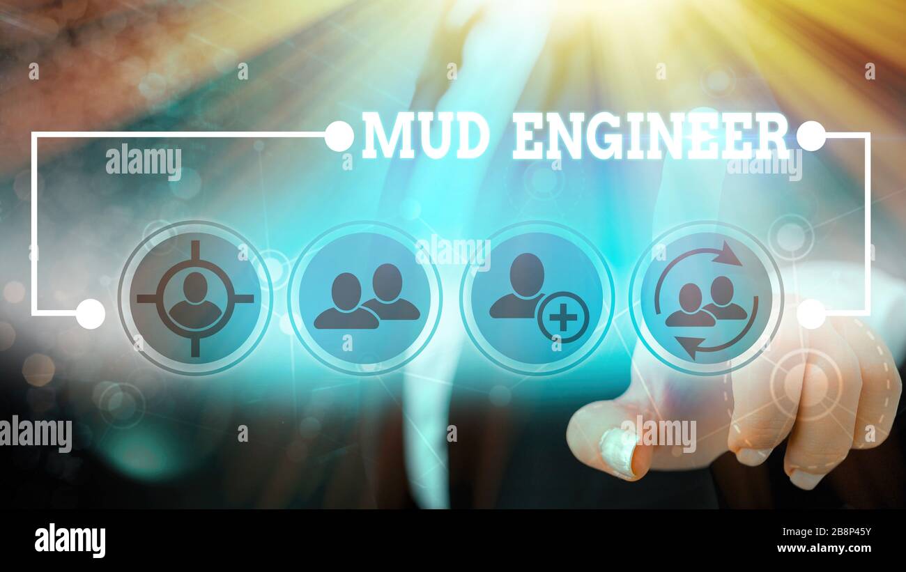 Text sign showing Mud Engineer. Business photo showcasing liable for ...