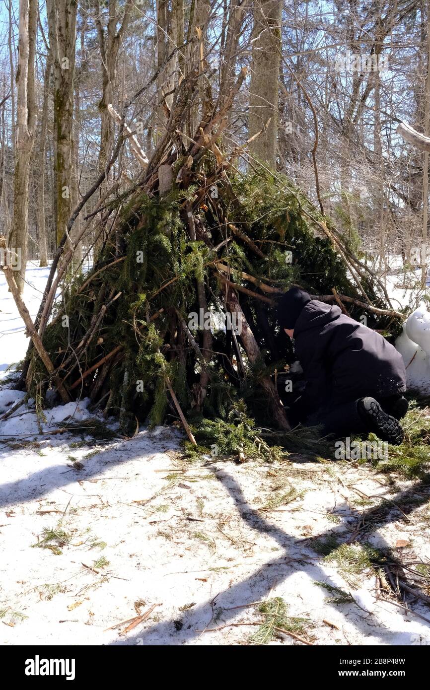 Debris tipi shelter hi-res stock photography and images - Alamy