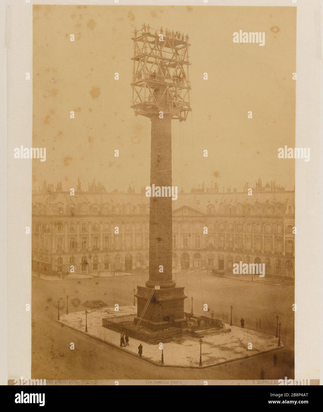 Vendôme Column, installation of the statue of Napoleon I, 1st district ...