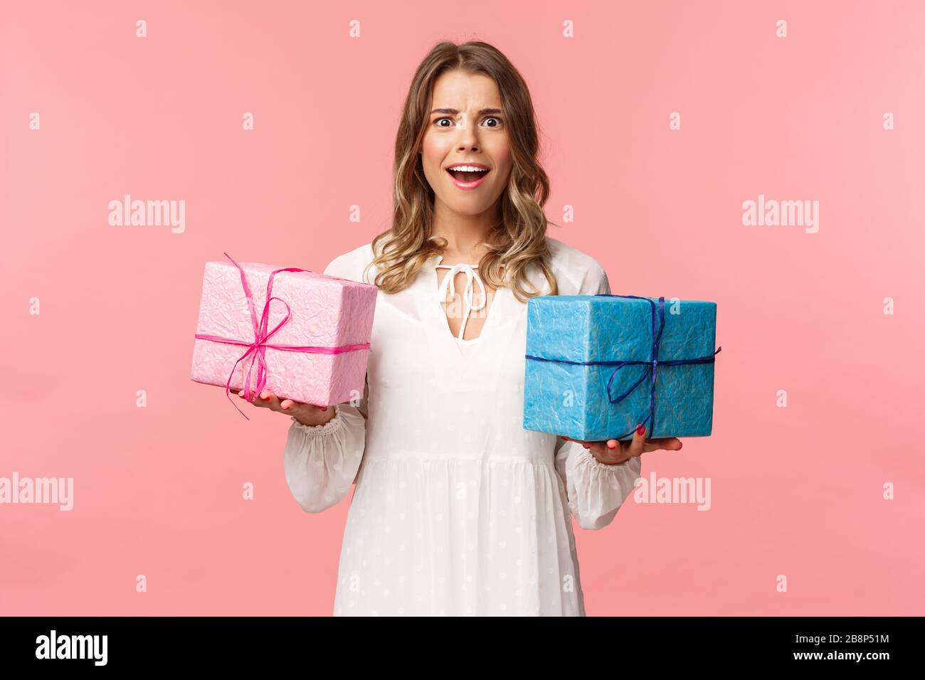Holidays Celebration And Women Concept Portrait Of Surprised And