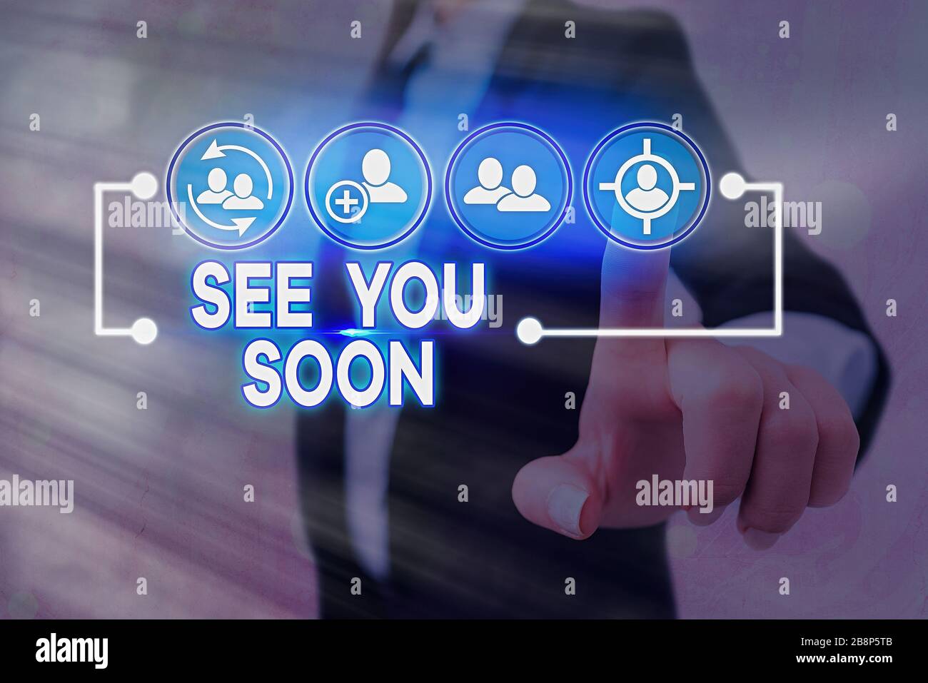 Conceptual hand writing showing See You Soon. Concept meaning used for ...