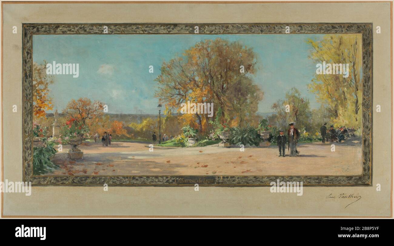 Sketch for the town of Vanves: The terrace of the Lycee Michelet Pierre ...