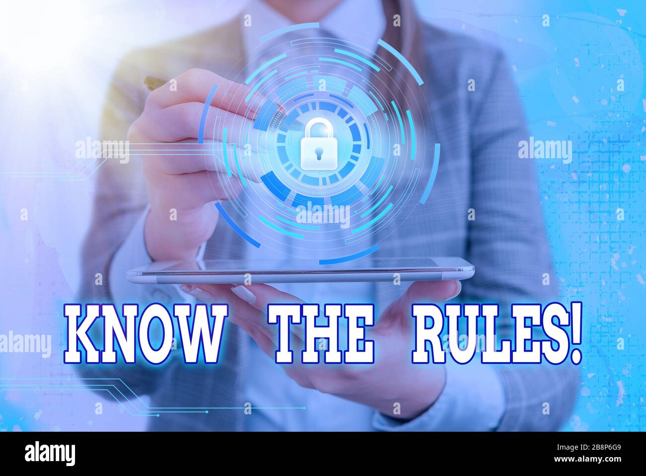 Writing note showing Know The Rules. Business concept for set explicit ...