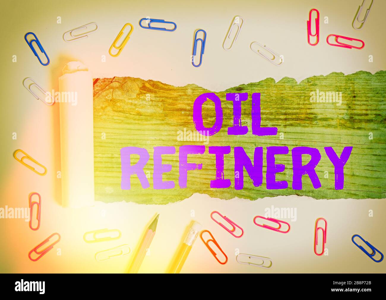 Handwriting text Oil Refinery. Conceptual photo industrial process of ...