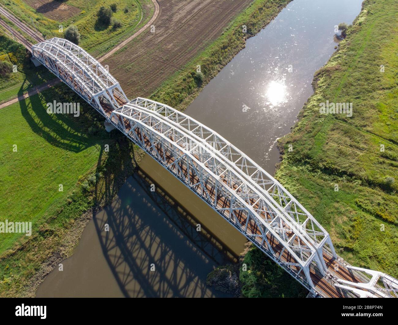 Train bridge from above Stock Photo - Alamy