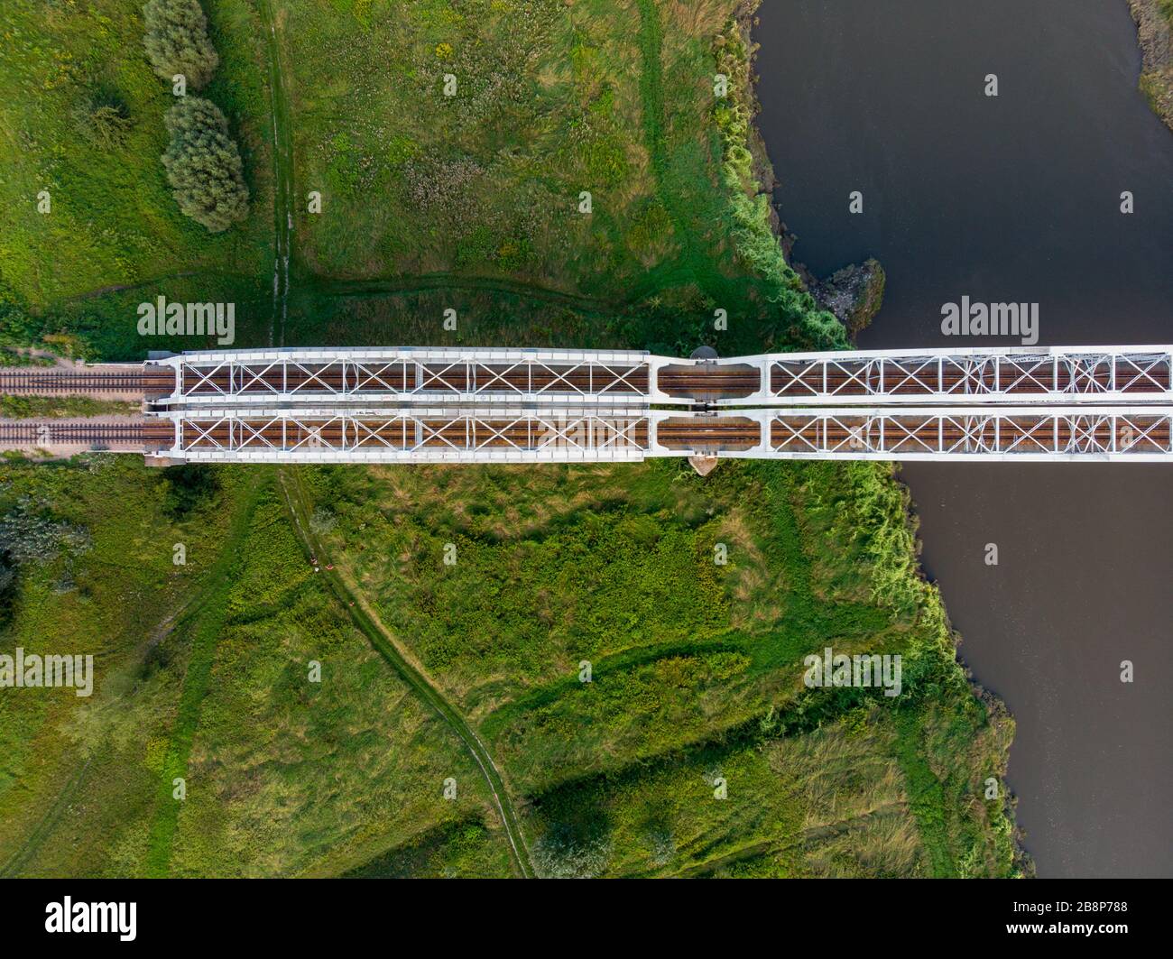 Train bridge from above Stock Photo - Alamy