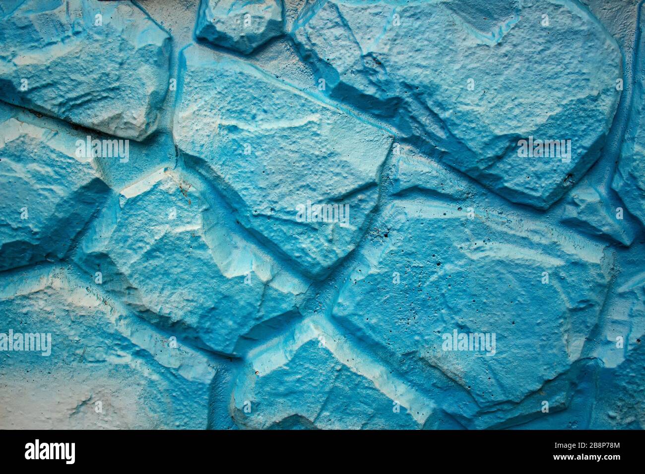 blue wall made by decorative stone Stock Photo - Alamy