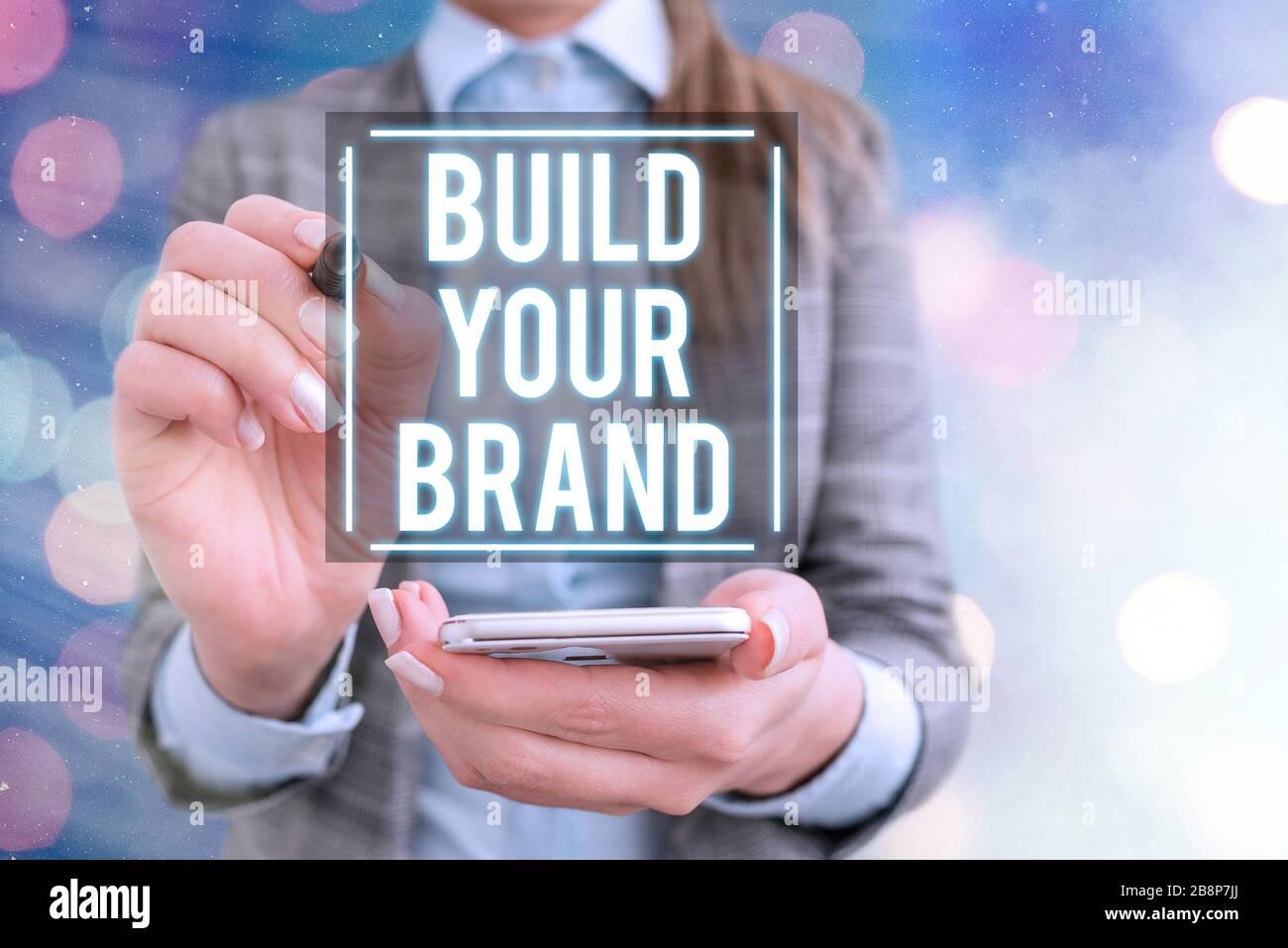 Text sign showing Build Your Brand. Business photo text enhancing brand ...