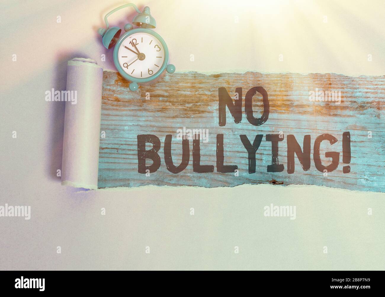 Text sign showing No Bullying. Business photo text stop aggressive ...