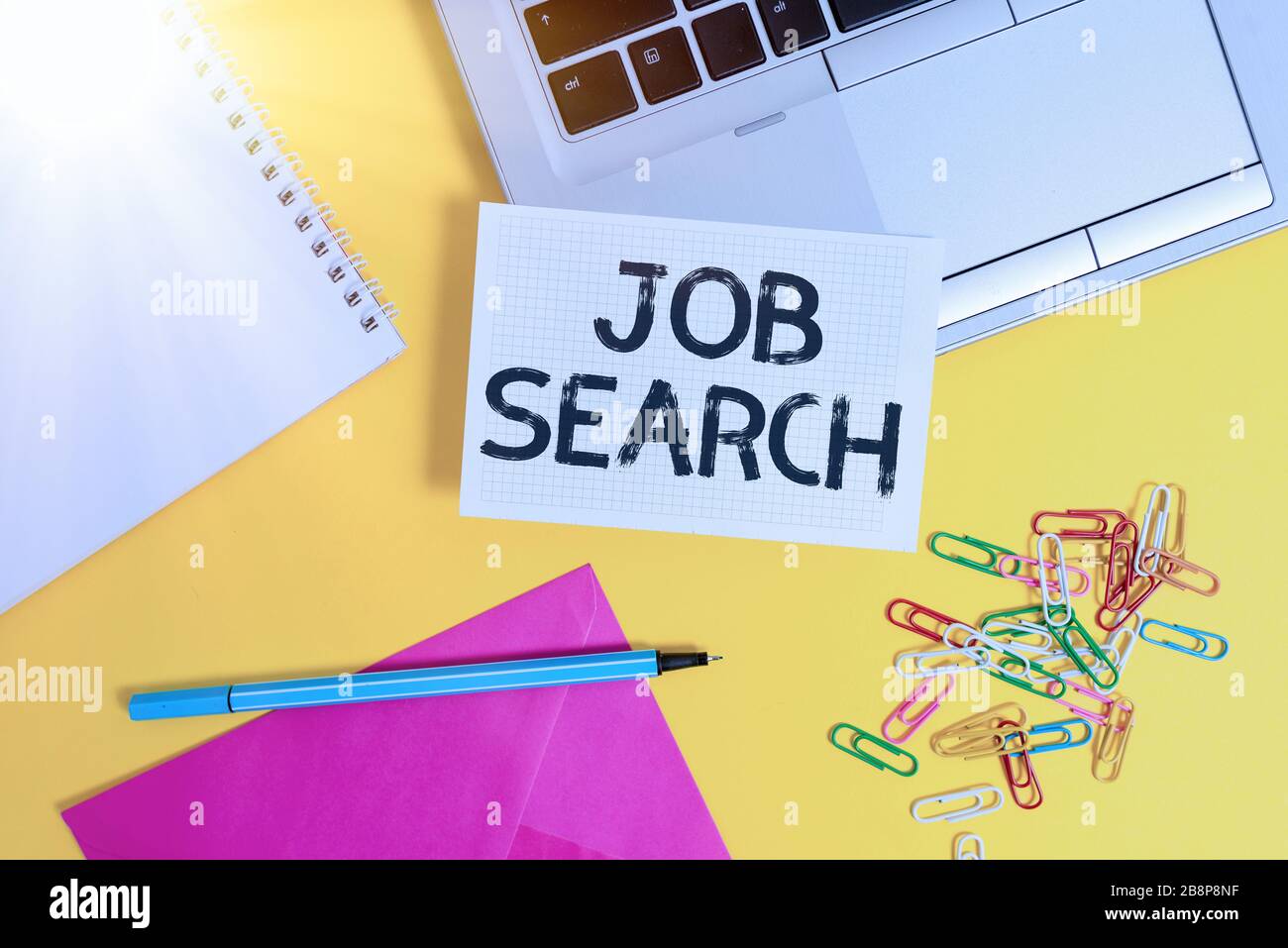 Writing note showing Job Search. Business concept for An act of ...