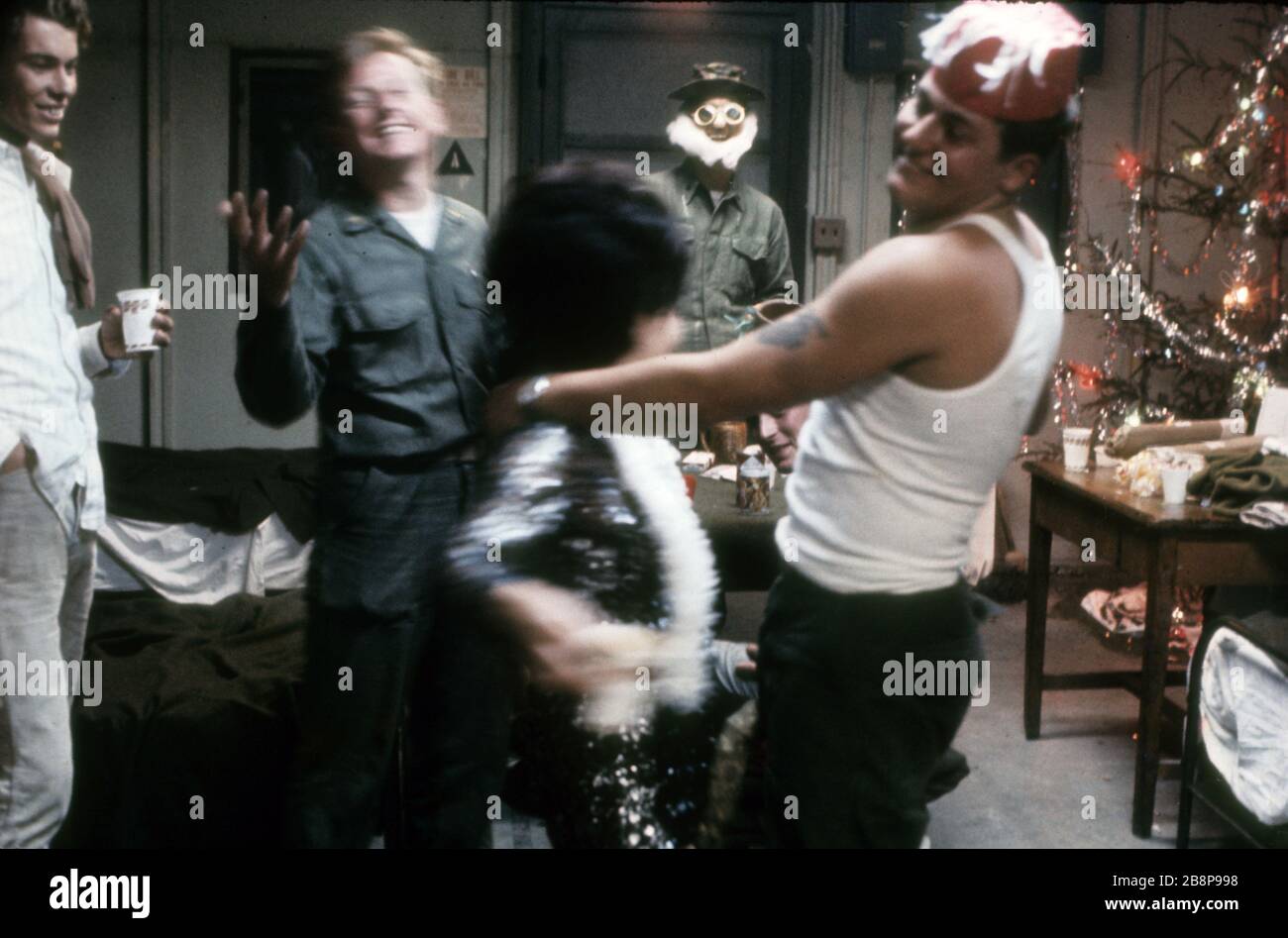 1968, Danang Airport Barracks Soldiers partying inside the barracks ...