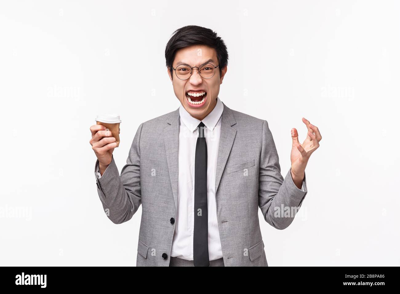 Office workers, business and lifestyle concept. Waist-up portrait of ...