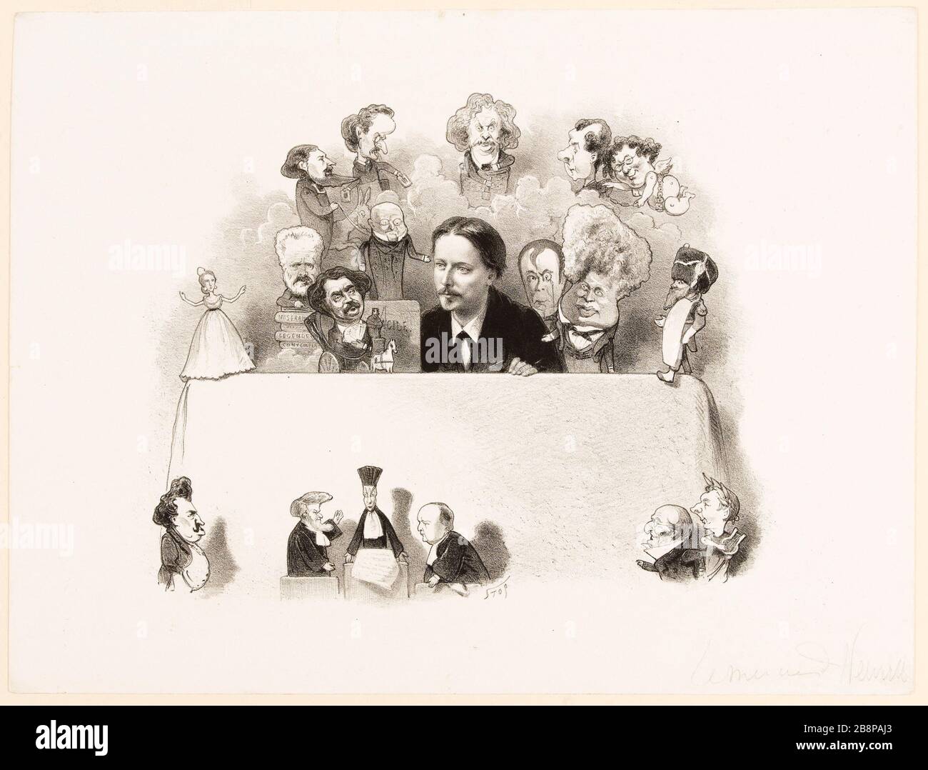 Lemercier de Neuville surrounded by men of letters: Victor Hugo ...