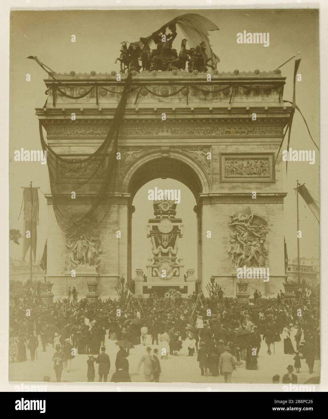 FUNERAL OF VICTOR HUGO, the catafalque UNDER THE ARC OF TRIUMPH ...