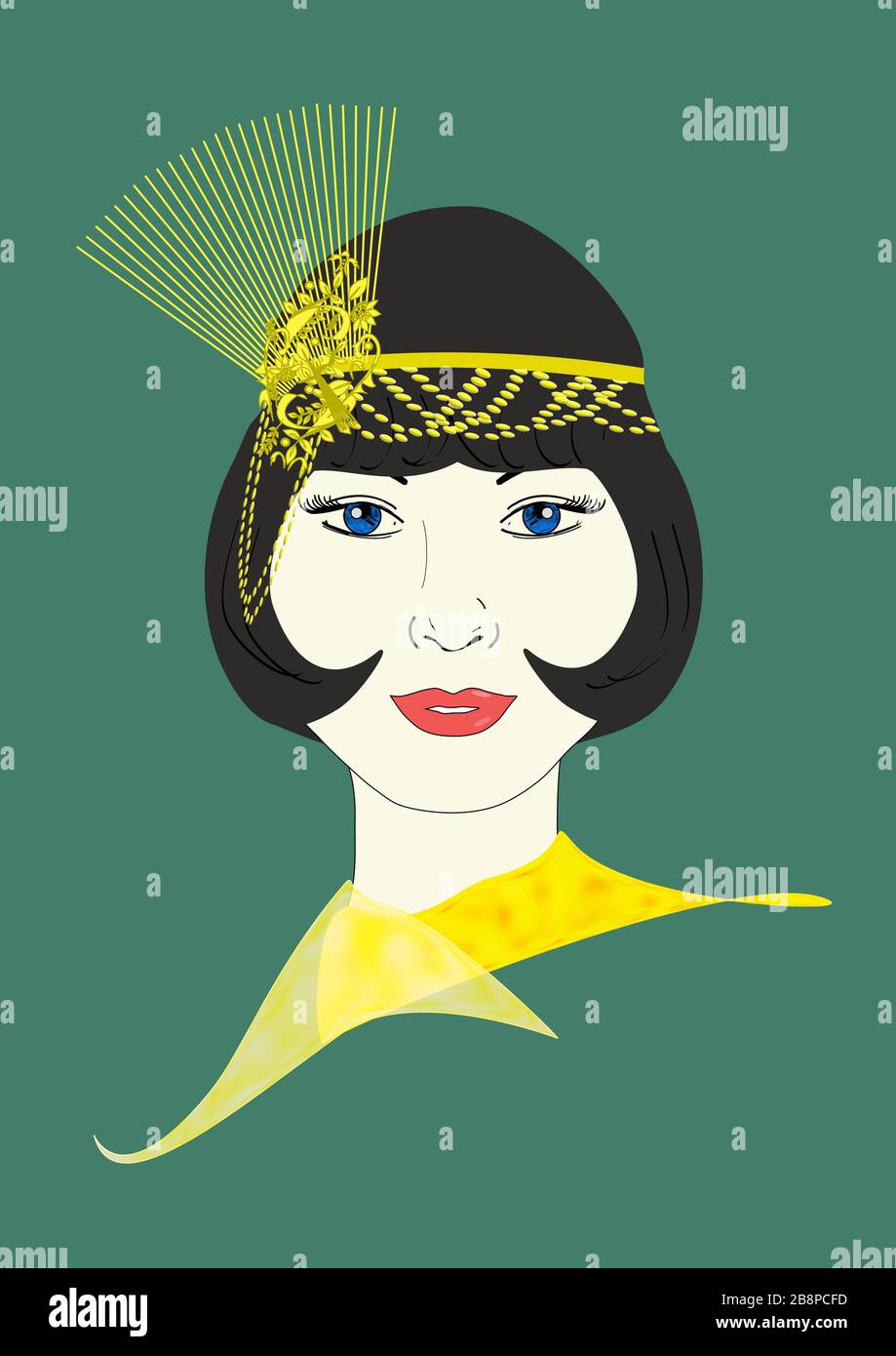 Flapper girl 1920s illustration hi-res stock photography and images - Alamy