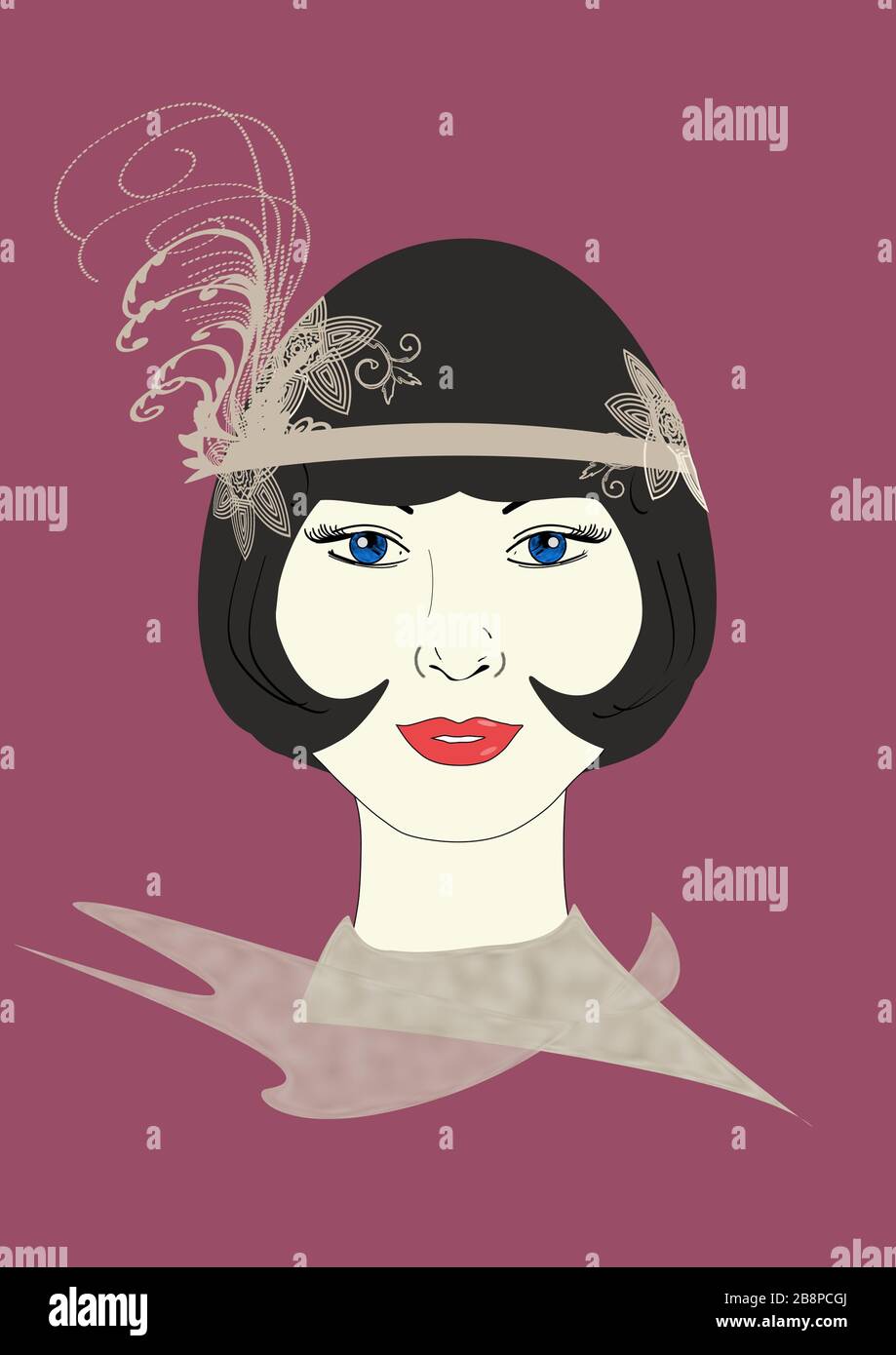 Flapper girl 1920s illustration hi-res stock photography and images - Alamy