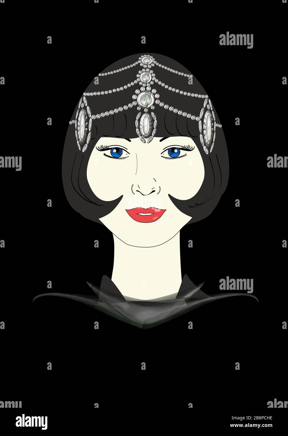 1920s flapper girl illustration hi-res stock photography and images - Alamy