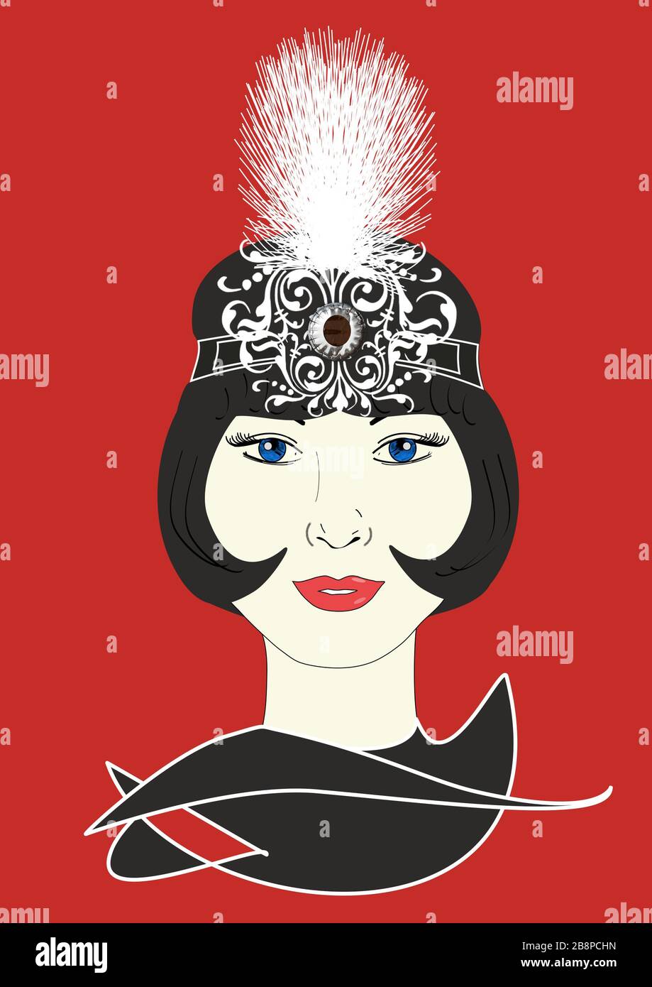 Flapper girl 1920s illustration hi-res stock photography and images - Alamy
