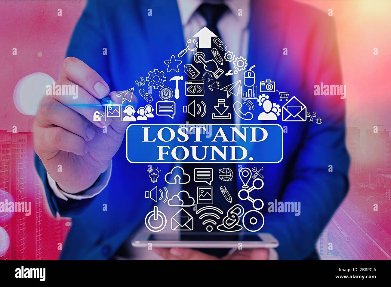 Handwriting text writing Lost And Found. Conceptual photo a place where ...