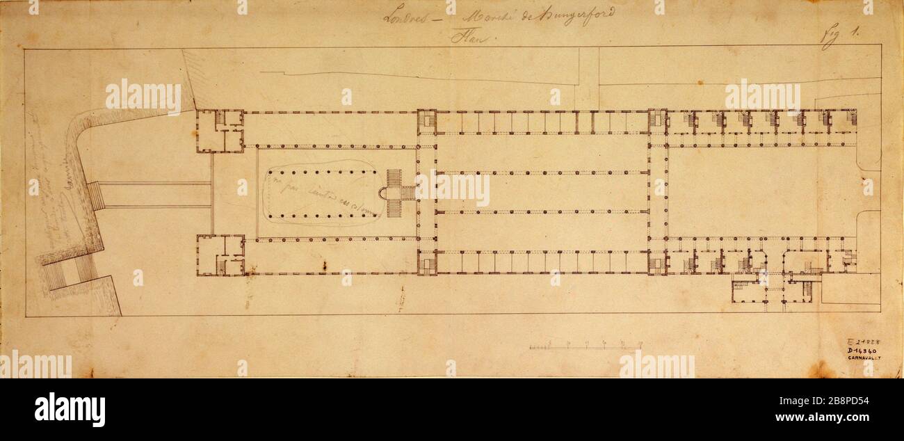 London Hungerford Market Map Victor Baltard (1805-1874). "Londres ...