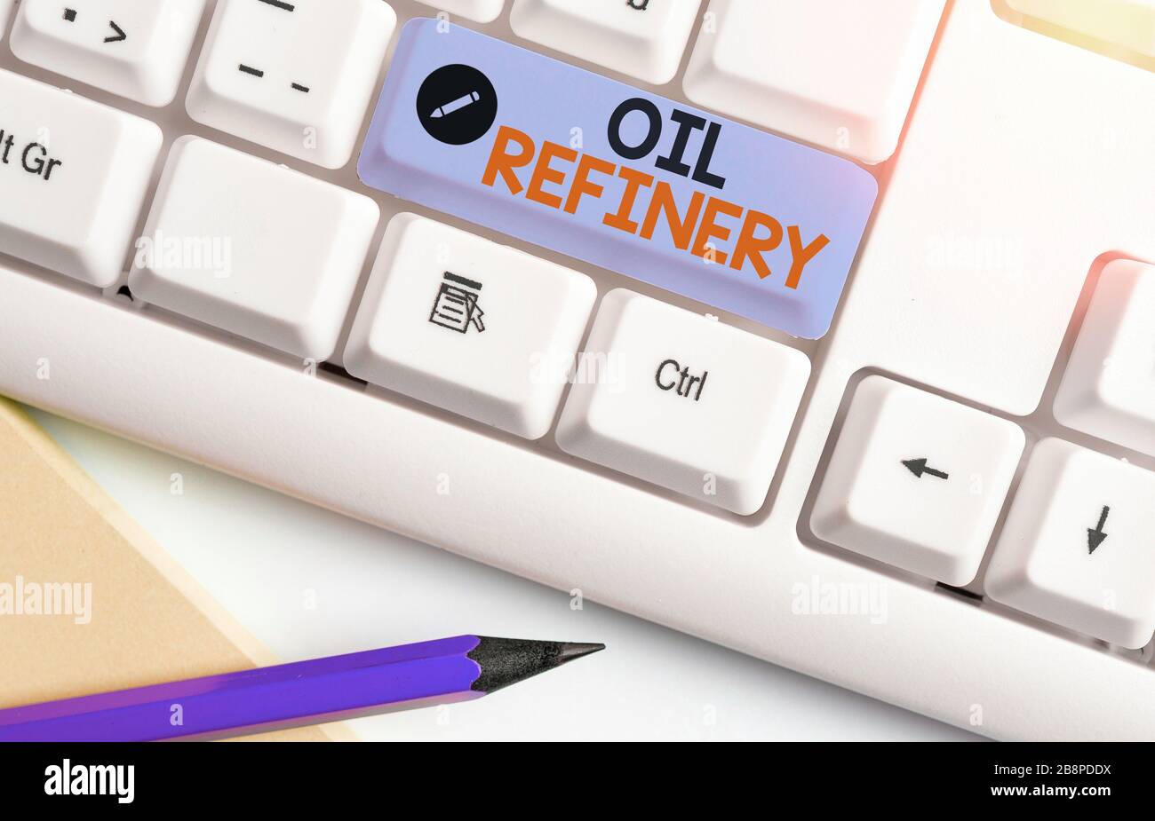Writing note showing Oil Refinery. Business concept for industrial ...