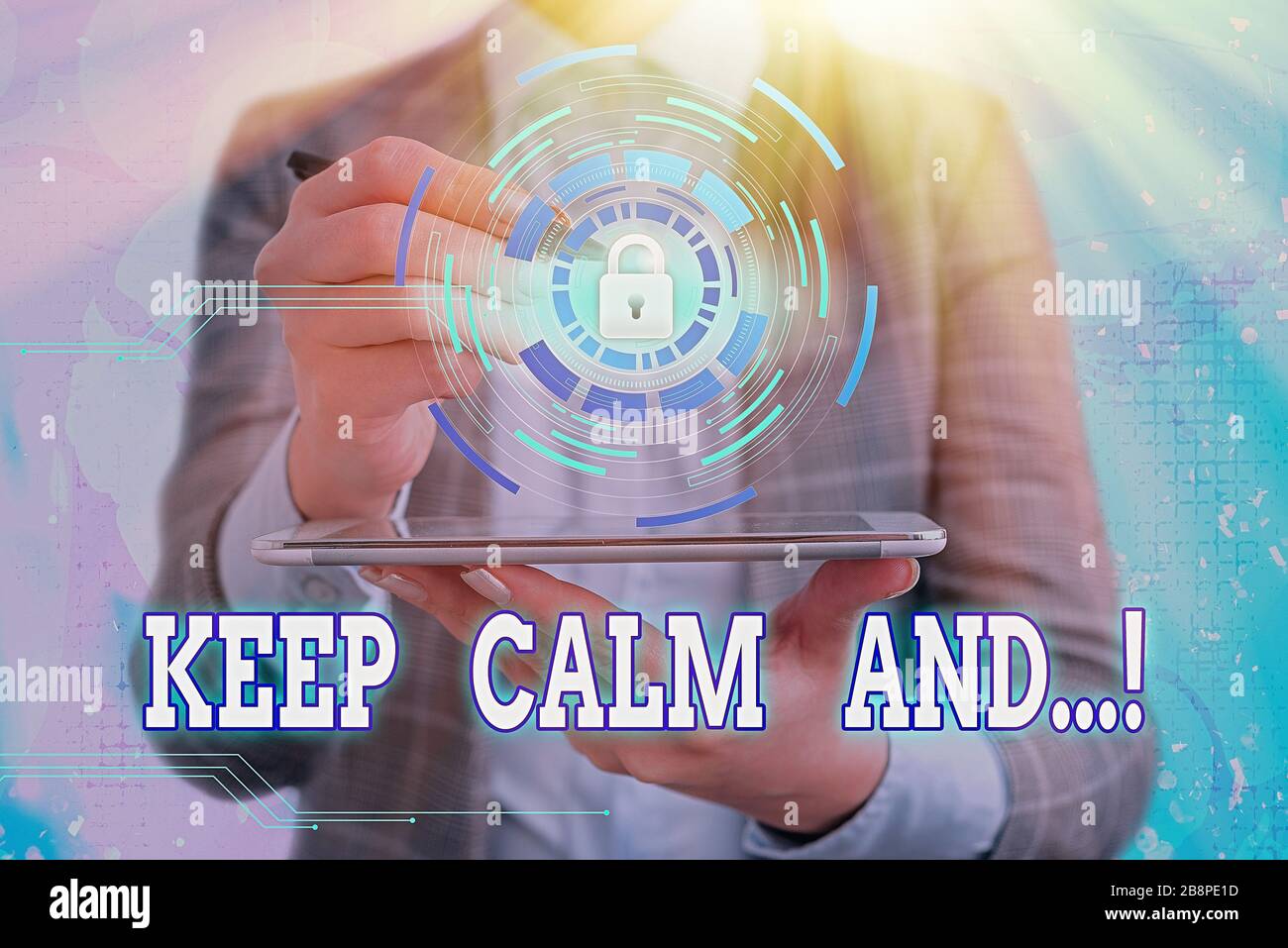 Writing note showing Keep Calm And. Business concept for motivational ...