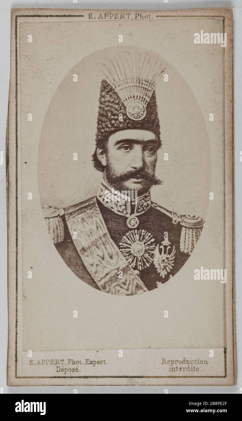Portrait of Nasser-ed-Din Shah of Persia. Portrait de Nasser-Ed-Din ...