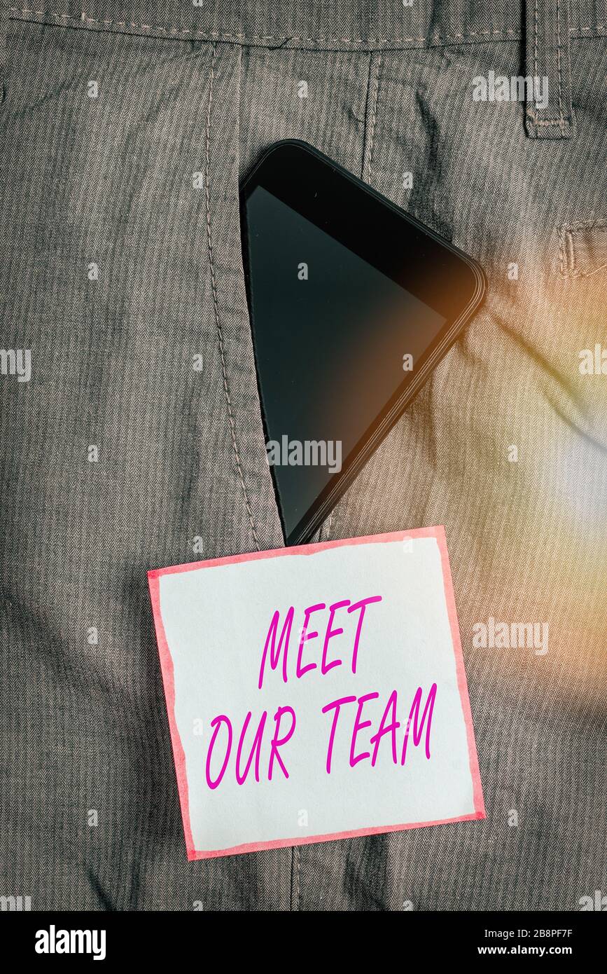 Word writing text Meet Our Team. Business photo showcasing introducing ...