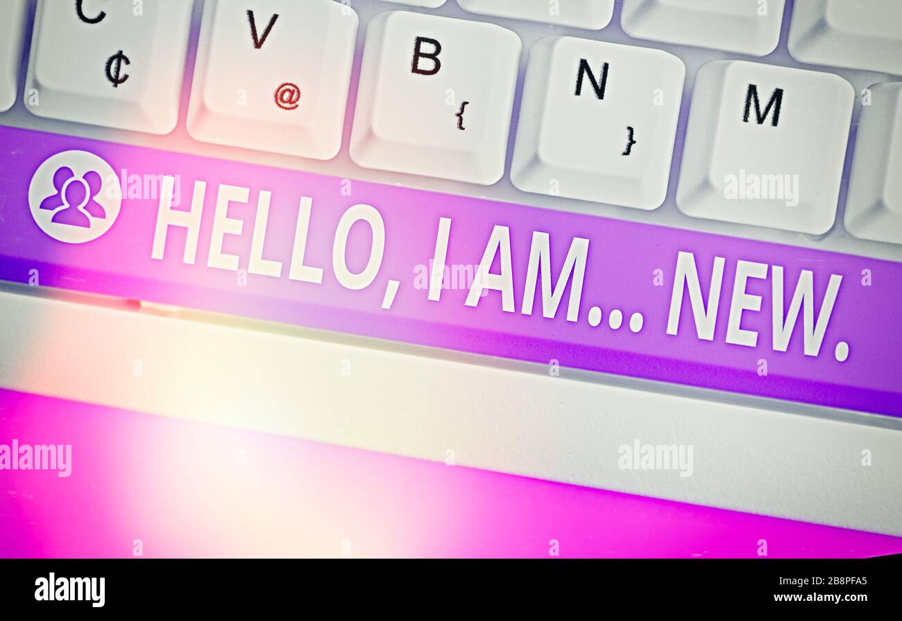 Conceptual hand writing showing Hello I Am New. Concept meaning used ...