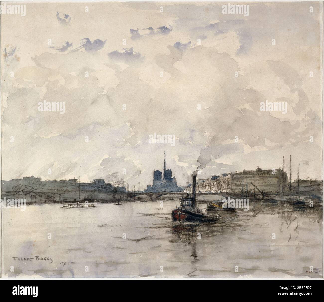 VIEW OF THE CITY ABOVE DOCK HENRY IV Frank Boggs (1855-1926). "Vue de ...